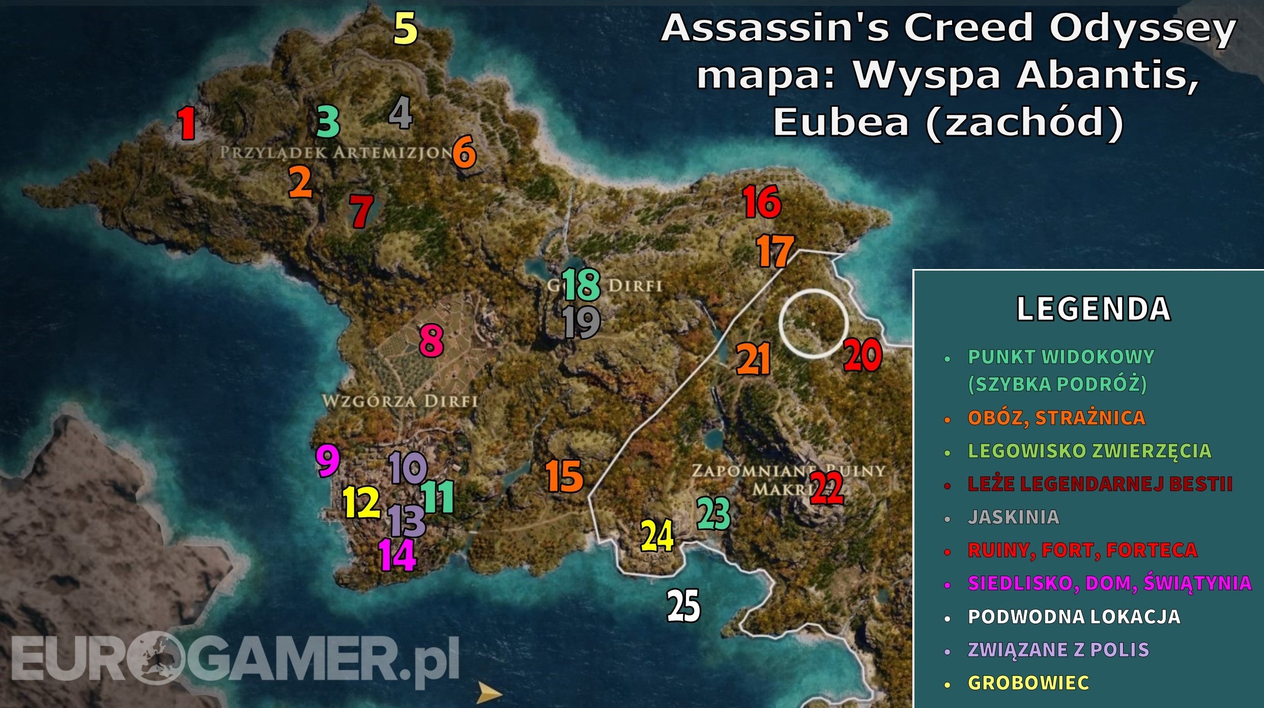 Assassin's Creed Odyssey - Wyspa Abantis (Eubea, Skiros): mapa ...