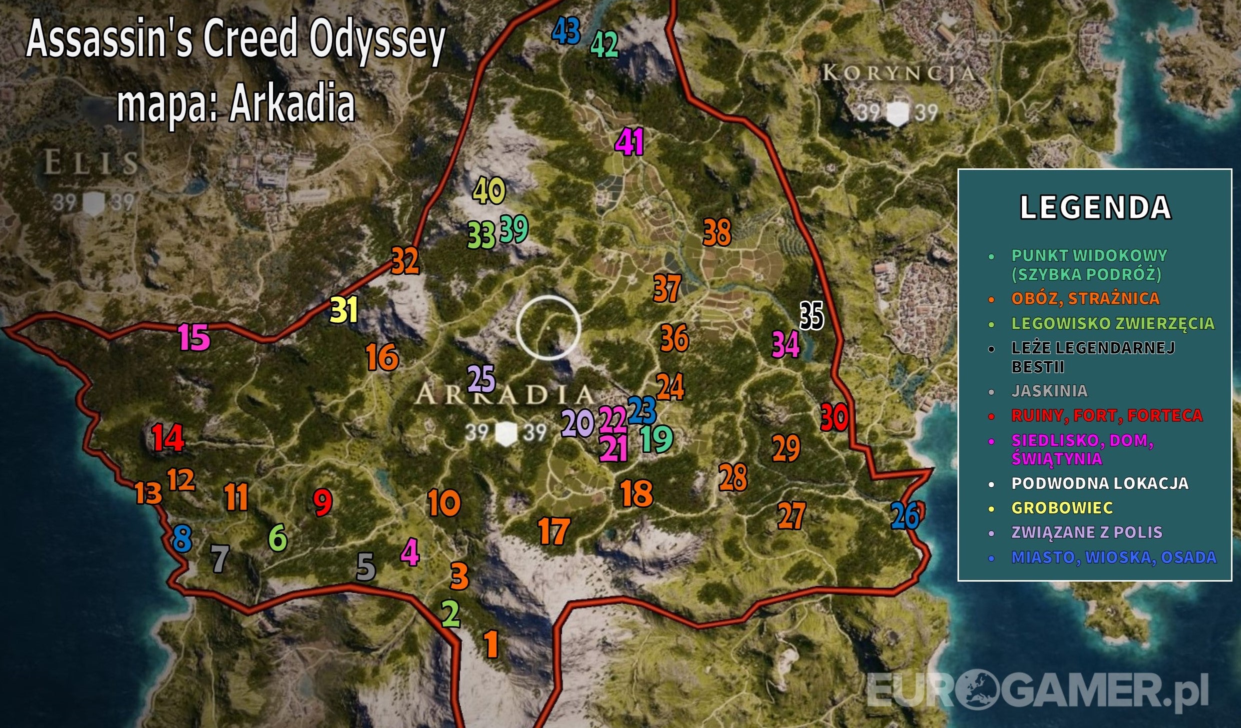 Assassin's Creed Odyssey - Arkadia: mapa | Eurogamer.pl