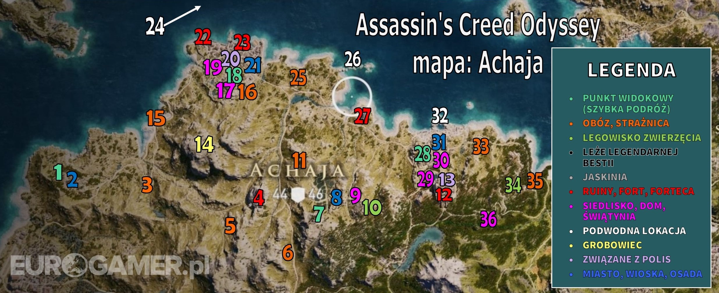 Assassin's Creed Odyssey - Achaja: mapa | Eurogamer.pl