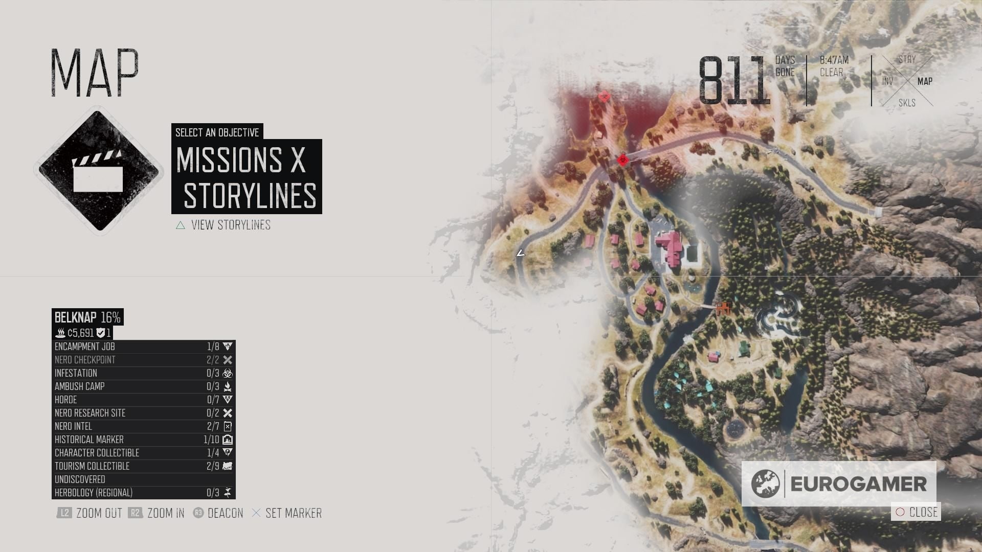 Days Gone Nero Research Site locations, Nero Checkpoint locations and ...