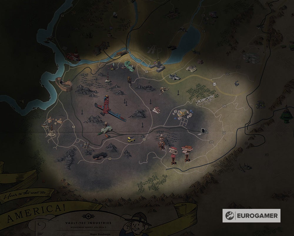 Fallout 76: Karte - Map mit allen Stufenbereichen und Regionen zum ...