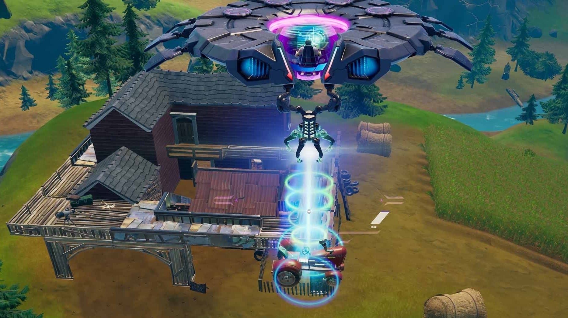 Fortnite Season 7: Nutze den Greif-o-tron oder Traktorstrahl, um einen ...