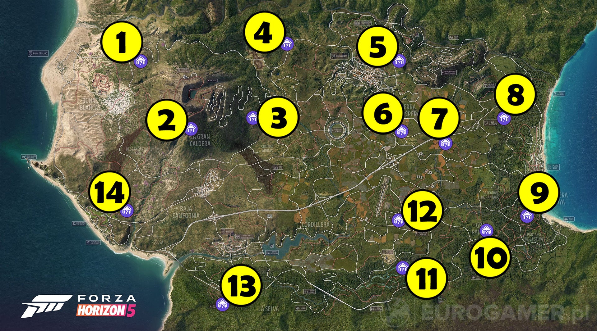 Forza Horizon 5 - zapomniane wozy: mapa, wszystkie stodoły | Eurogamer.pl