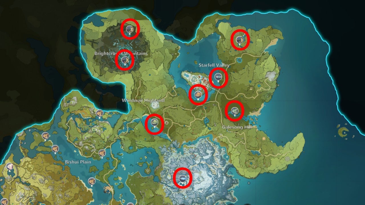 Genshin Impact - Fishing Spots - Todos os locais de pesca | Eurogamer.pt