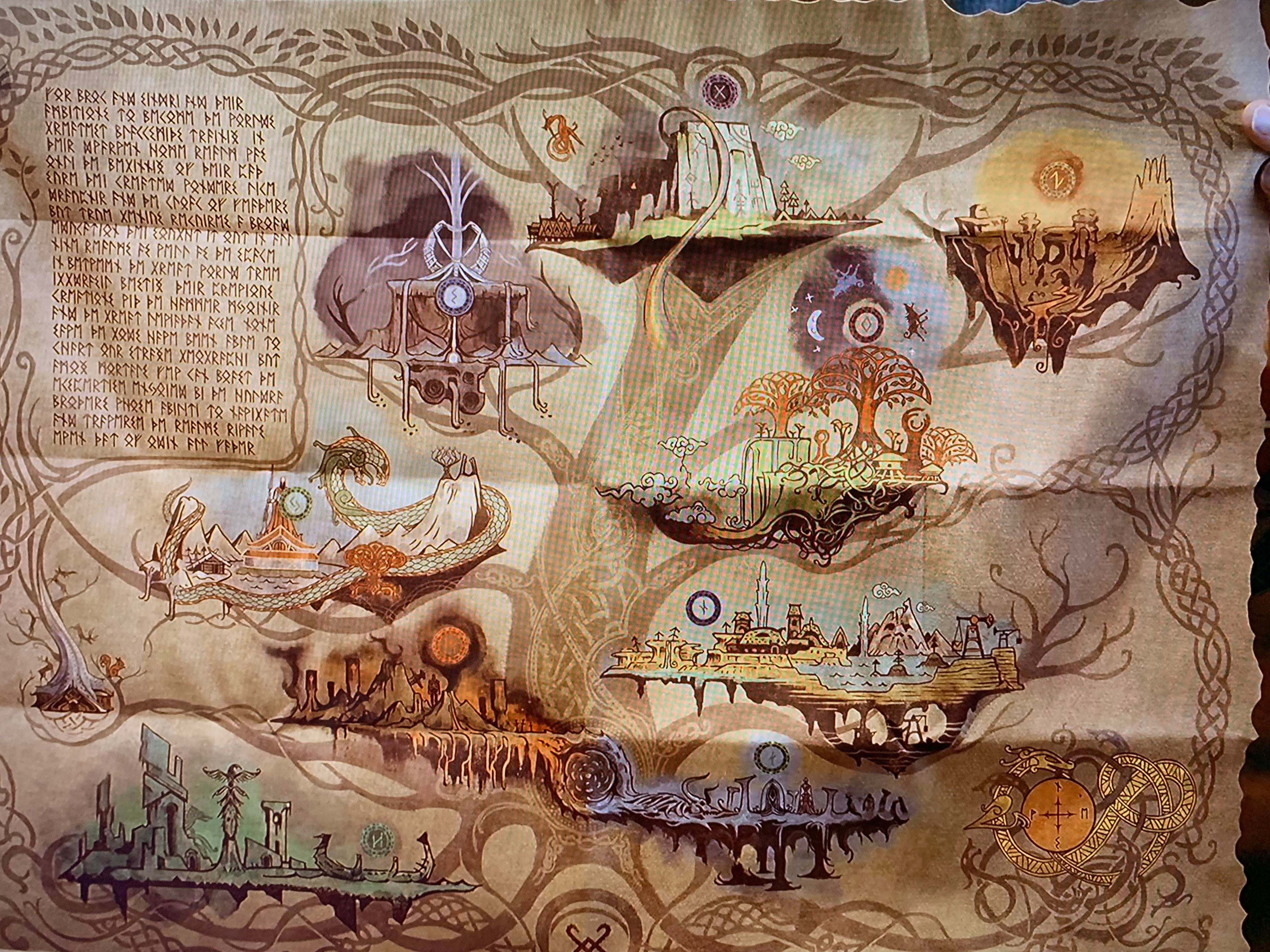 Aqui está o mapa com todos os 9 reinos de God of War Ragnarok ...