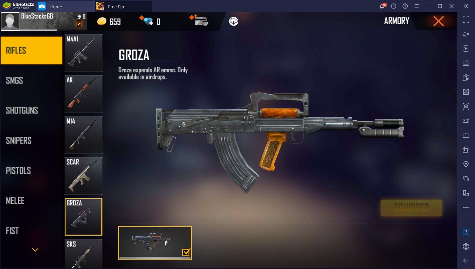 Free Fire - Melhores rifles, SMGs, espingardas, fuzil de precisão e ...