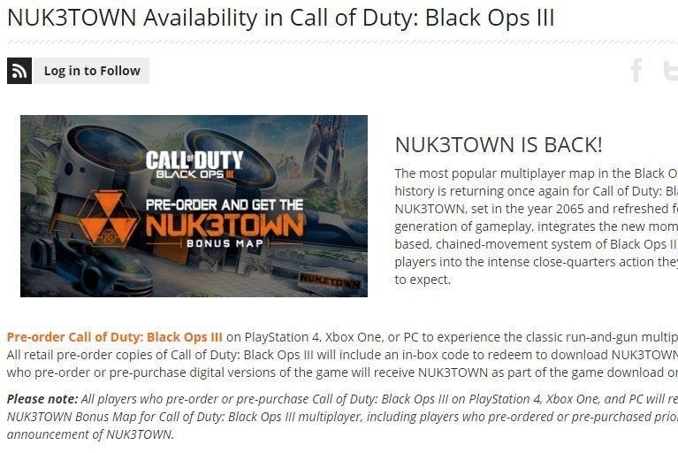 It turns out Call of Duty: Black Ops 3's Nuketown map is a GAME ...