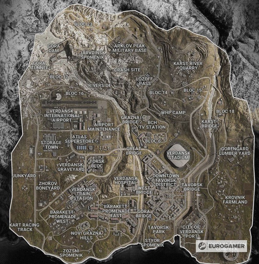 El mapa de Call of Duty Warzone: sectores, zonas y todo lo que debes ...