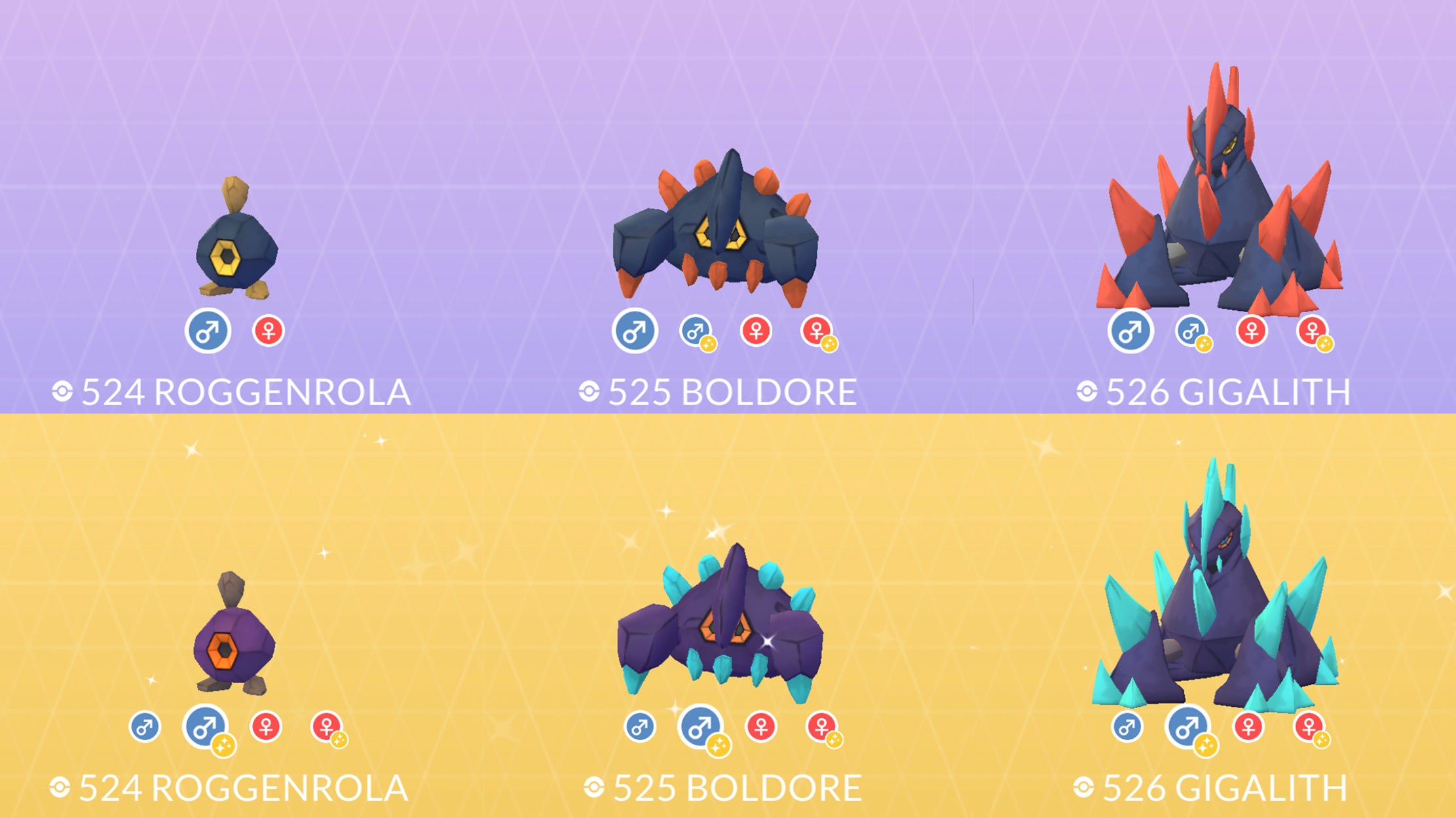 Shiny Roggenrola, evolution chart, 100% perfect IV stats and Gigalith ...