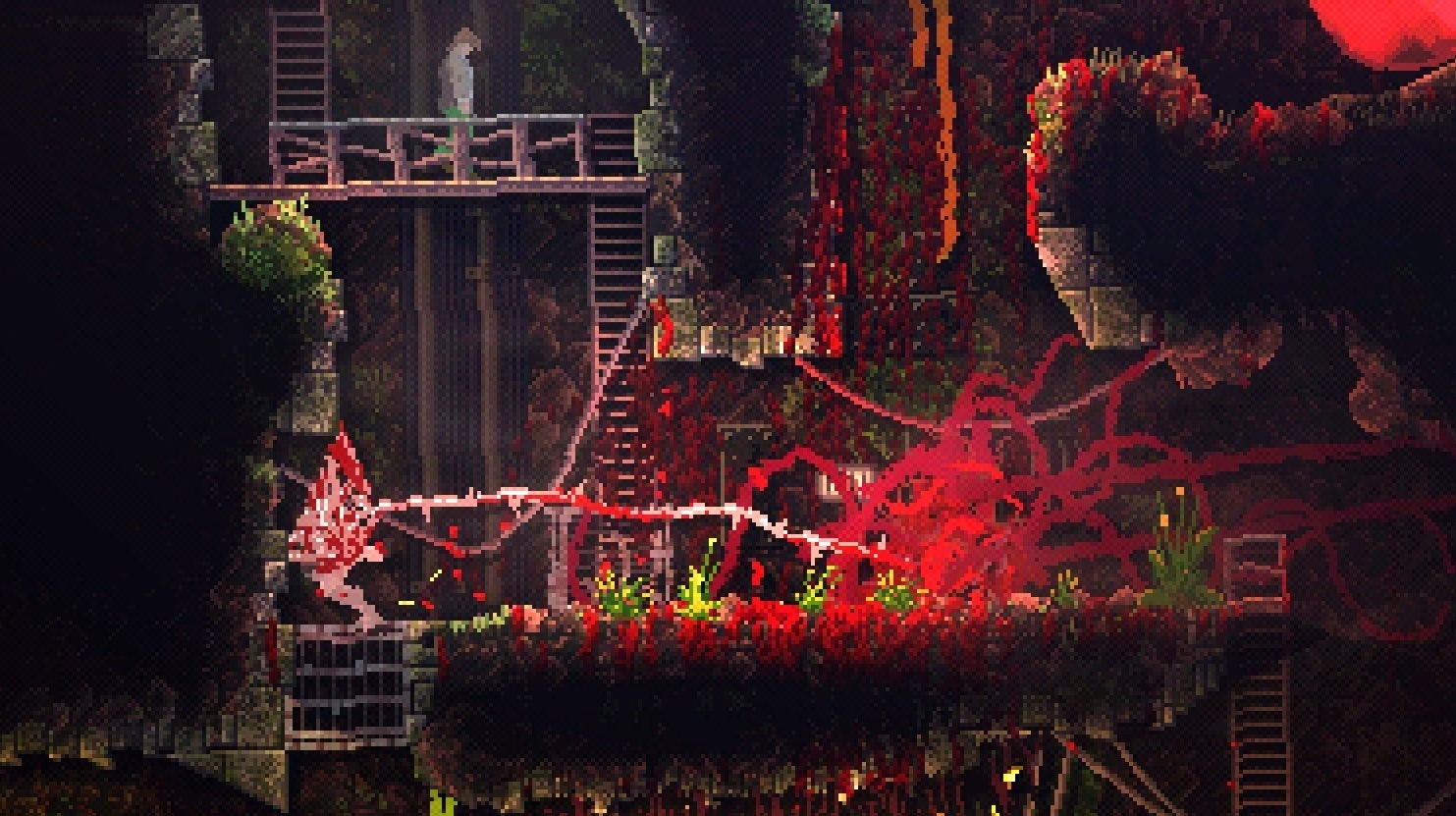 Shred humans as a blobby flesh monster in "reverse horror" game Carrion ...