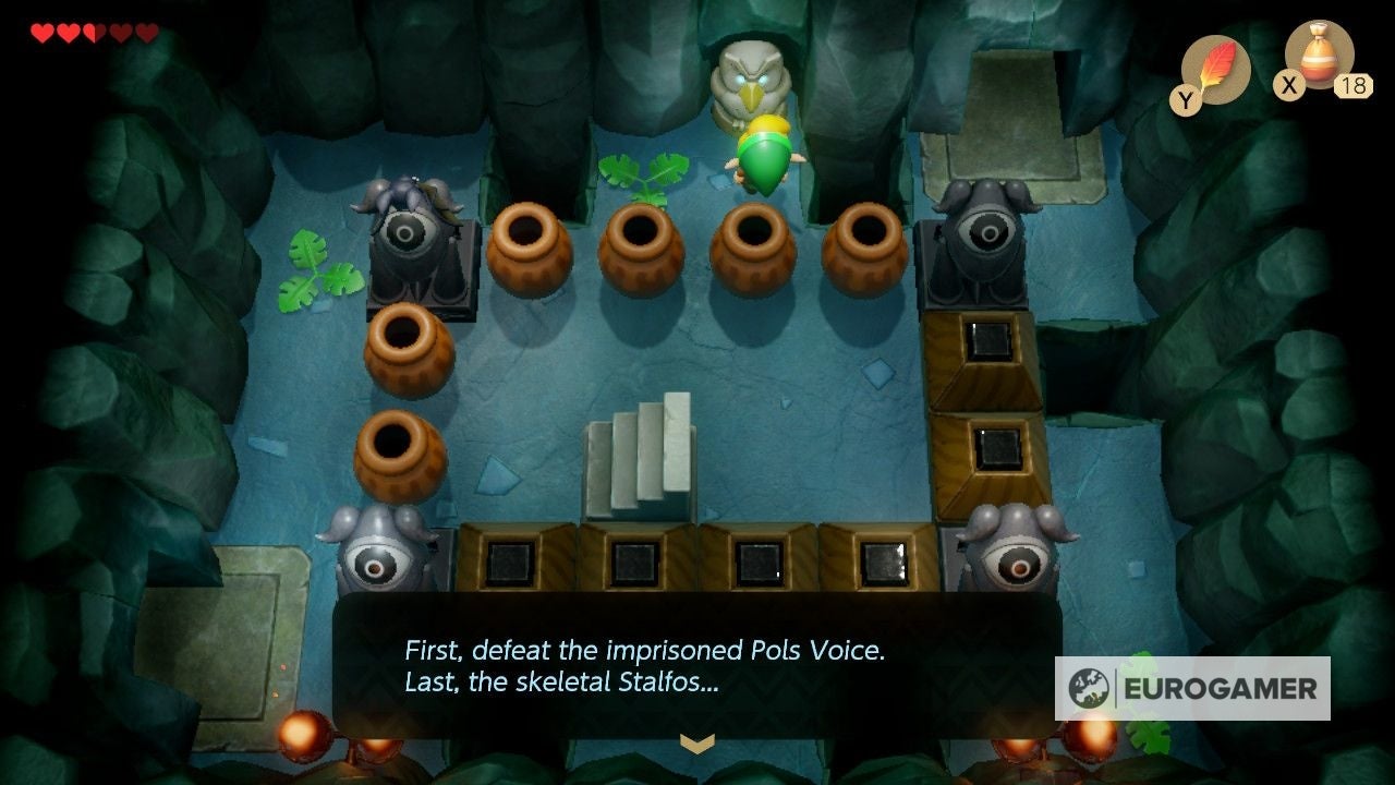 Zelda: Link's Awakening - Imprisoned Pols Voice and skeletal Staflos ...